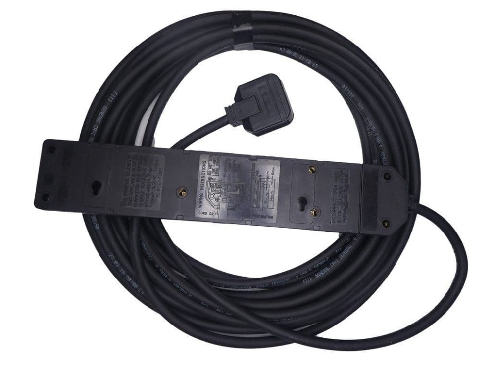 10m 4 gang socket heavy duty 13amp black extension lead