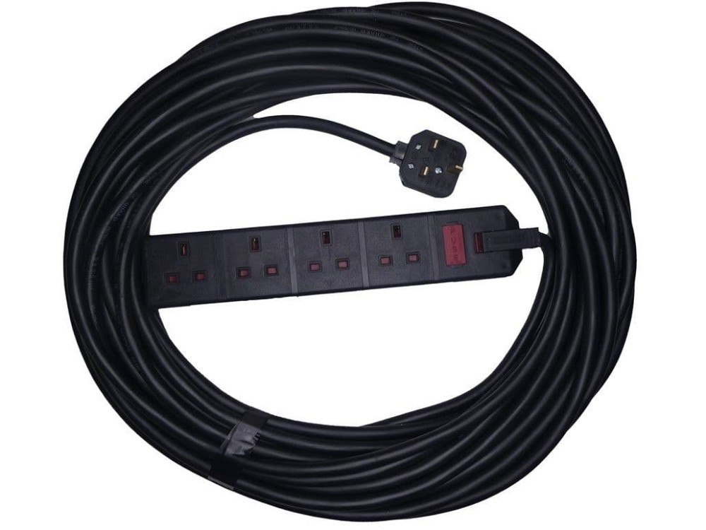15m 4 gang socket heavy duty 13amp 25mm cable extension lead