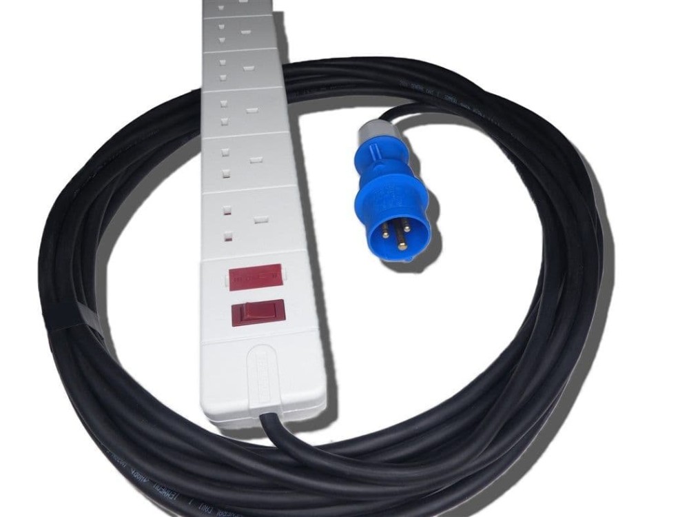 16amp plug to six way socket lead