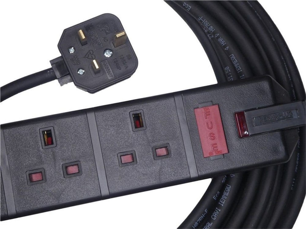 Heavy duty 4 gang socket extension leads