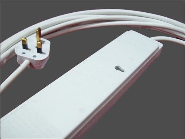 1m individually switched 4way socket extension lead