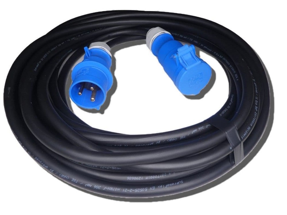 20m 230v 32a extension lead 6mm H07 cable IP44 Rated