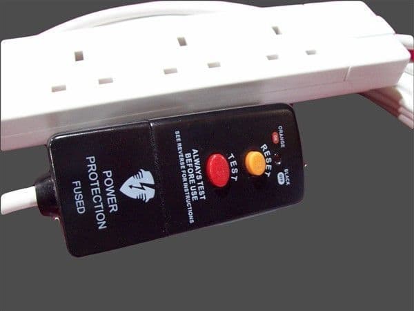20m standard six way extension lead with rcd protection