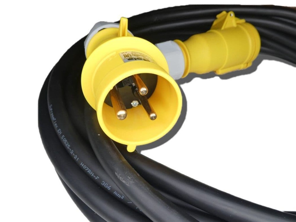 25metre tough rubber 110volt 32amp extension lead splash proof
