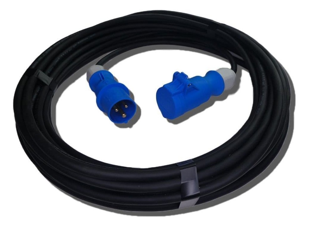 2m 230v 16a extension lead 25mm H07 cable IP44 Rated