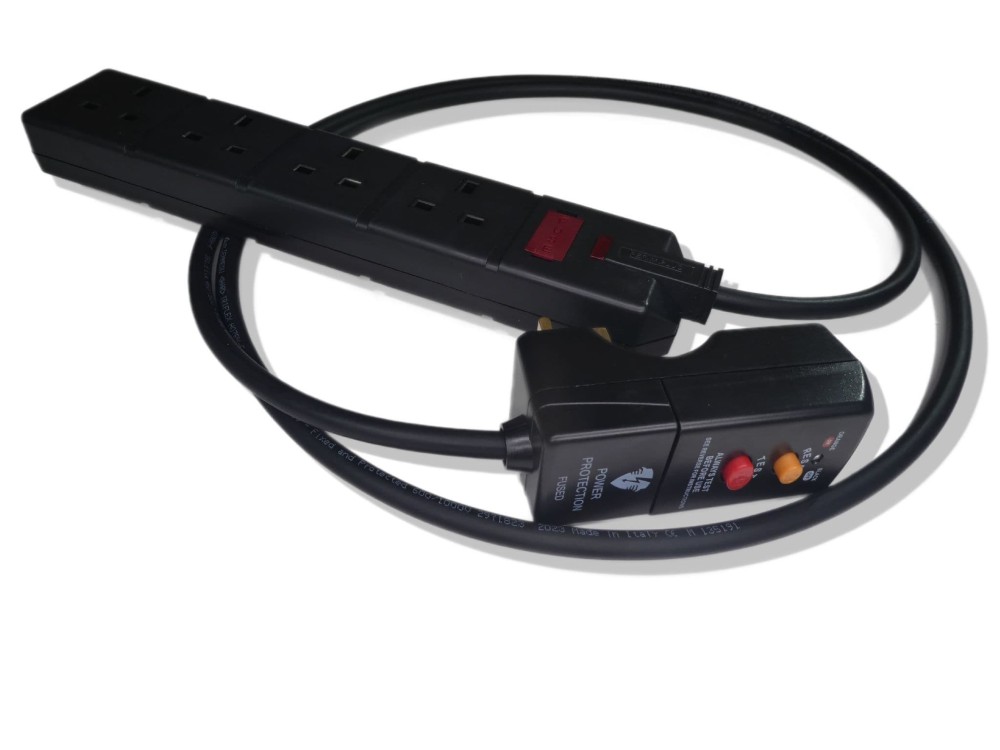 2m RCD protected 4 gang socket heavy duty extension lead