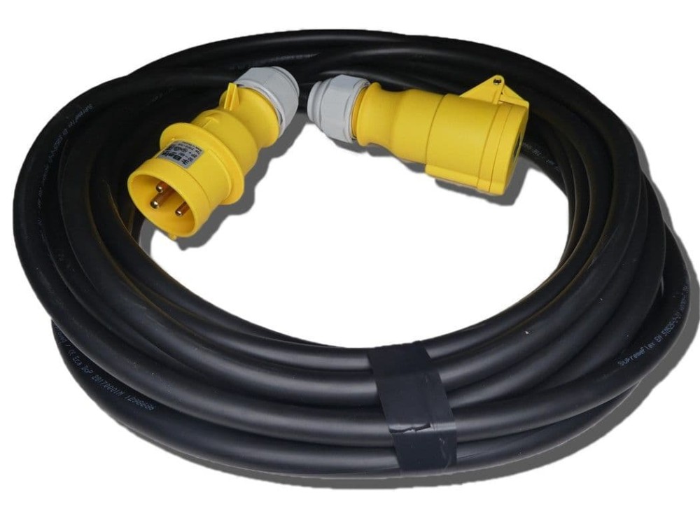 2metre tough rubber 110volt 32amp extension lead splash proof