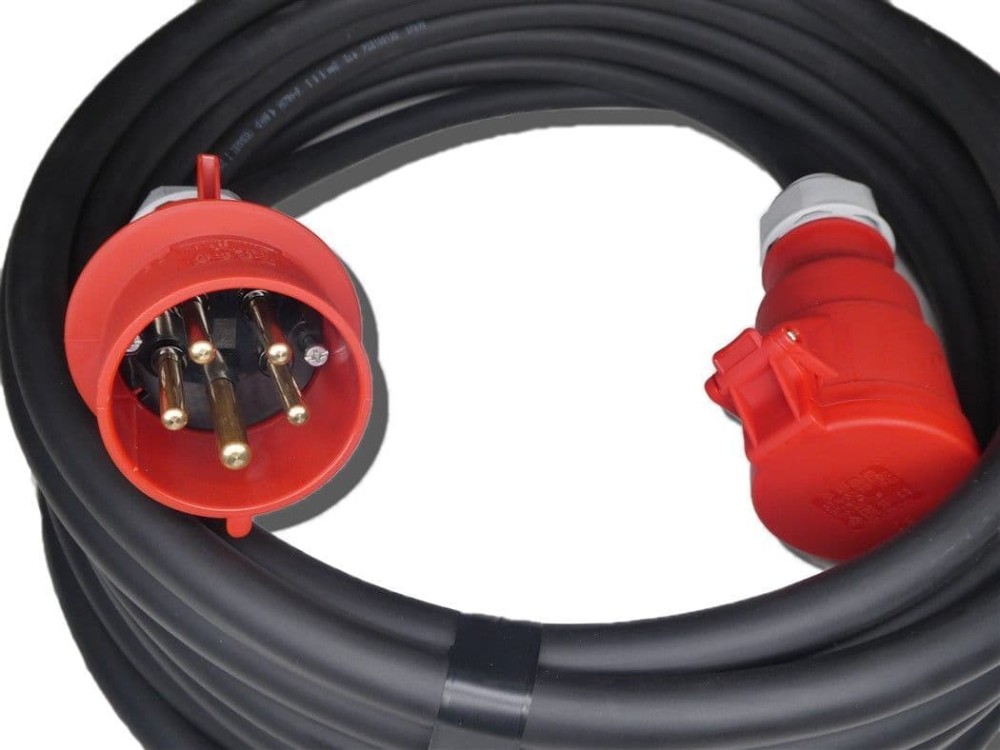 35m 400v 3 phase 5 pin 32a extension lead 6mm H07 cable IP44 Rated