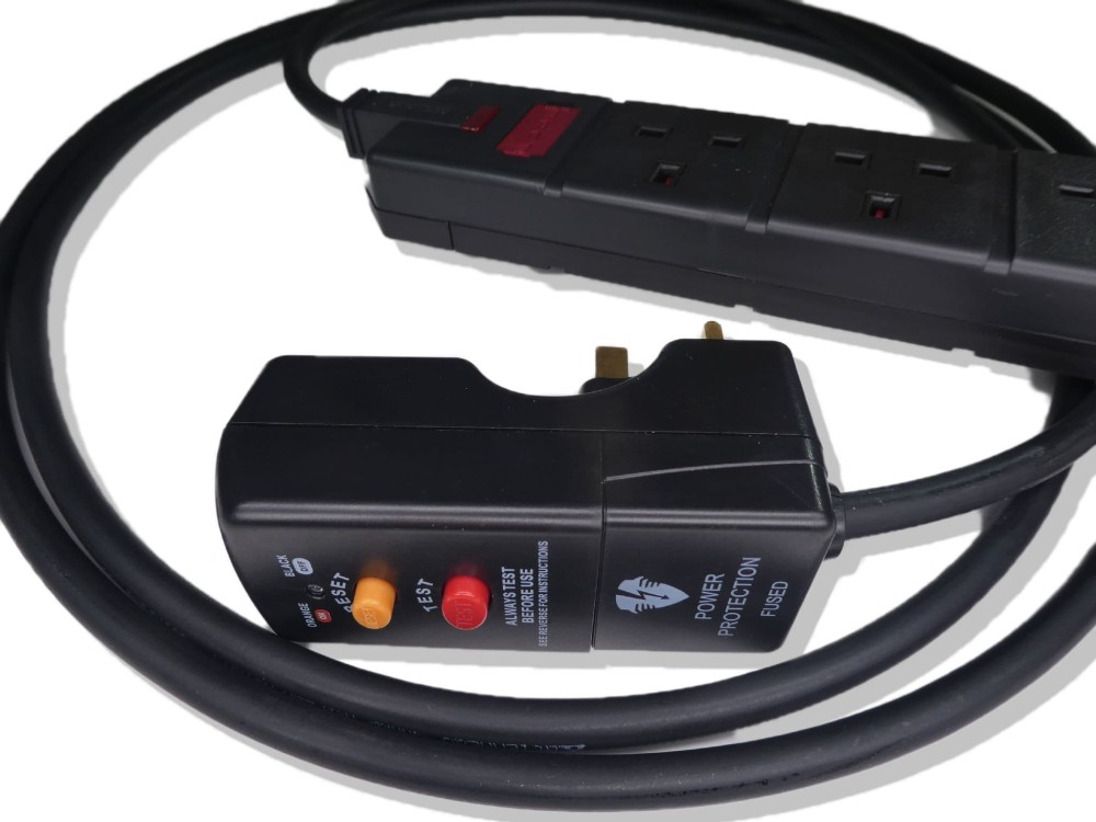 3m RCD protected 4 gang socket heavy duty extension lead