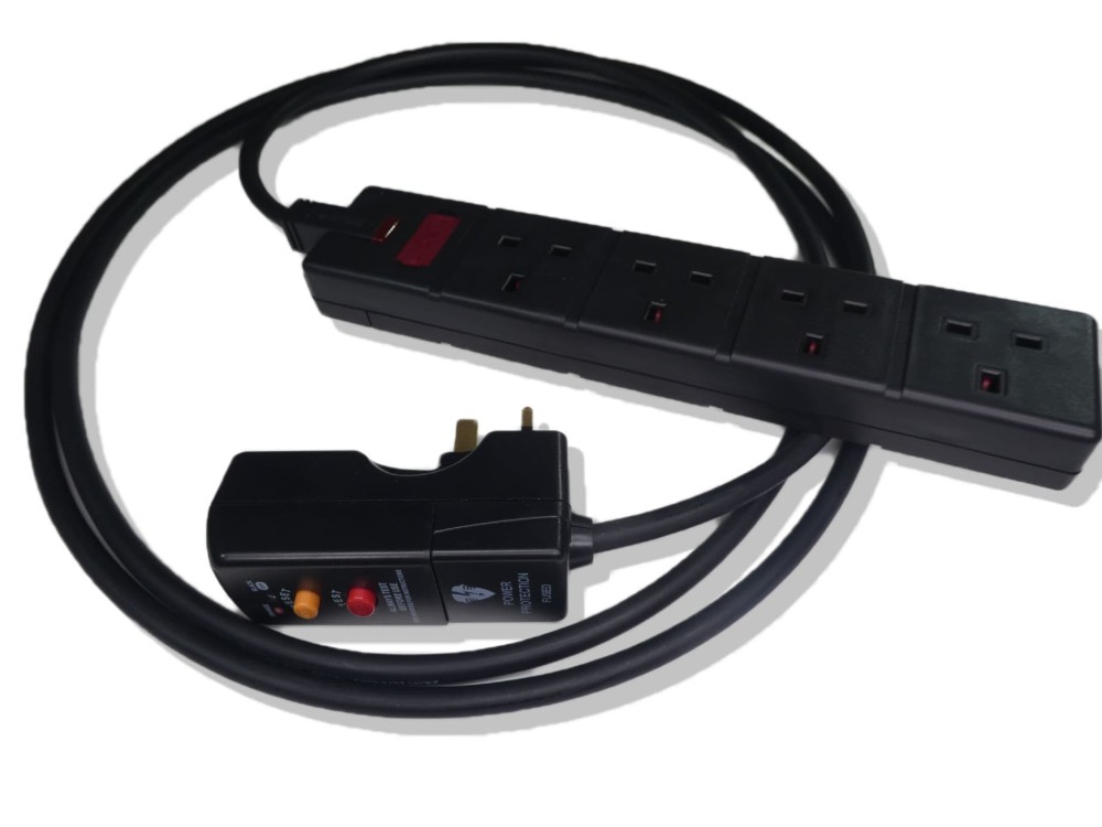 3m RCD protected 4 gang socket heavy duty extension lead
