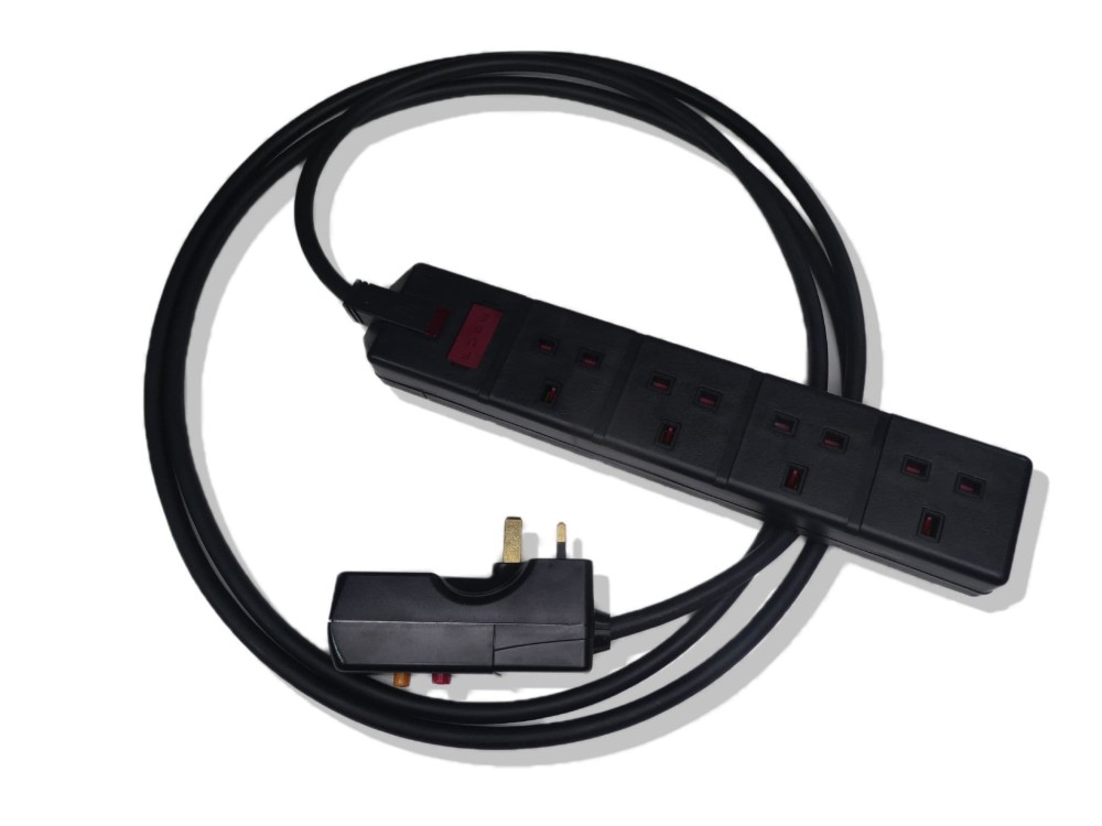 3m RCD protected 4 gang socket heavy duty extension lead
