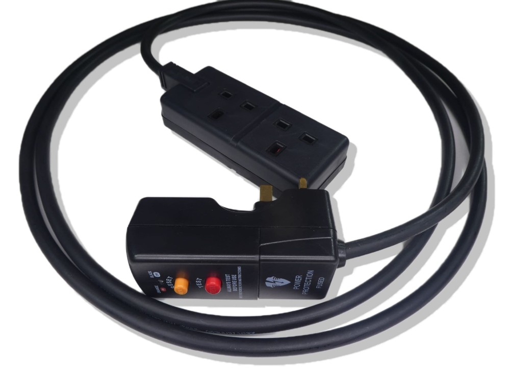 3m RCD protected double socket 13amp heavy duty extension lead