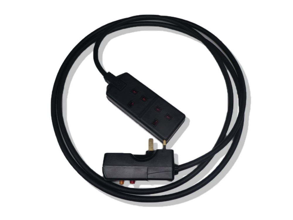 3m RCD protected double socket 13amp heavy duty extension lead
