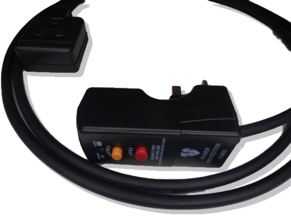 3m RCD protected single socket 13amp heavy duty extension lead