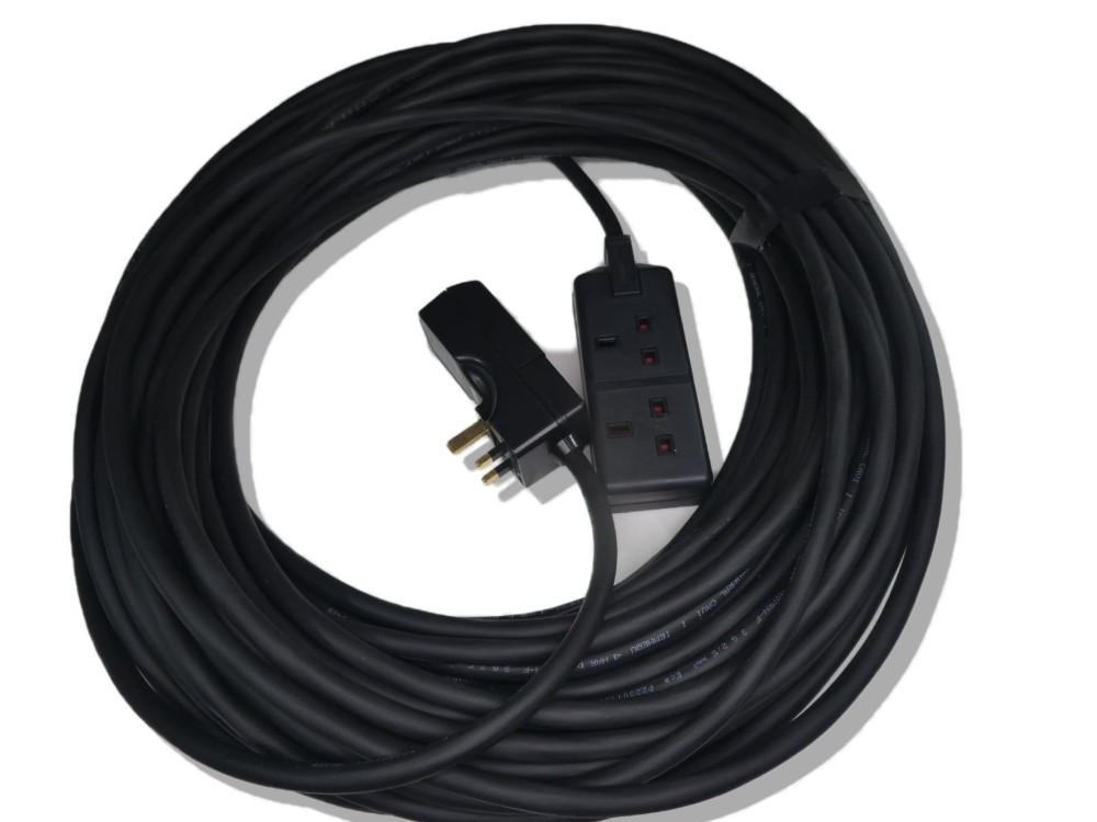 40m RCD protected double socket 13amp 25mm cable extension lead