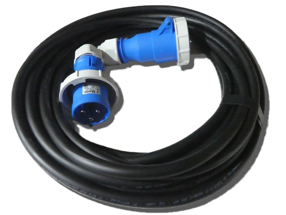 50m 230v 32a extension lead 6mm H07 cable IP67 Rated