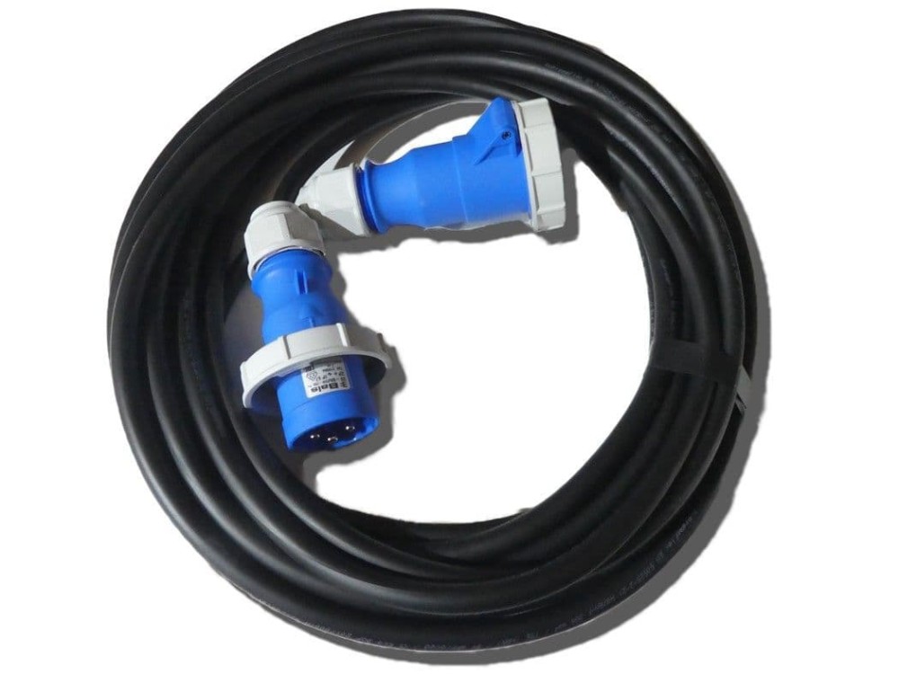 50m 230v 32a extension lead 6mm H07 cable IP67 Rated