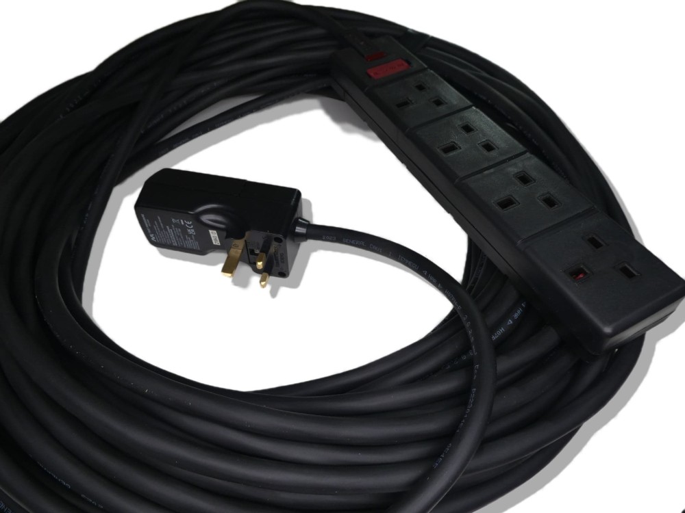 45m RCD protected 4 gang socket 25mm cable extension lead