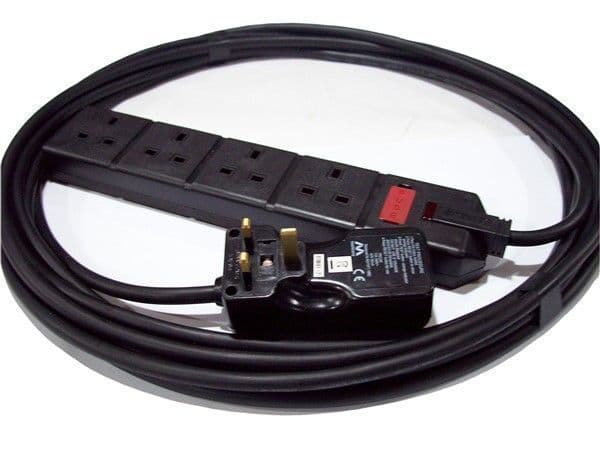 5m RCD protected 4 gang socket heavy duty extension lead