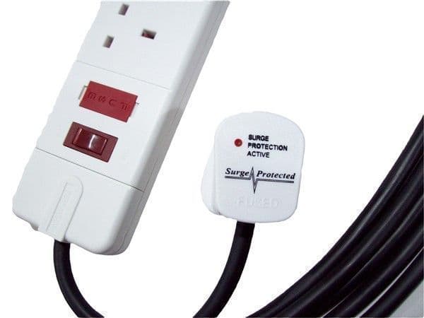 10m six way 13amp high quailty surge protected extension lead