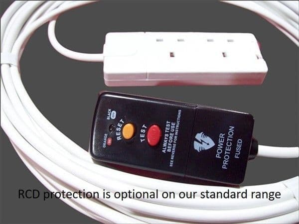 10m standard double socket 13amp white extension lead