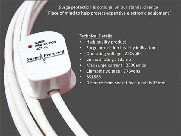 10m standard double socket 13amp white extension lead