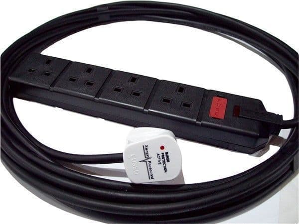 12m surge protected high quaility 4 socket extension lead