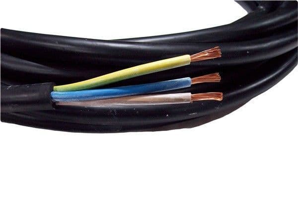 12metre cutting of 3 core 6mm H07RN-F rubber flexible cable