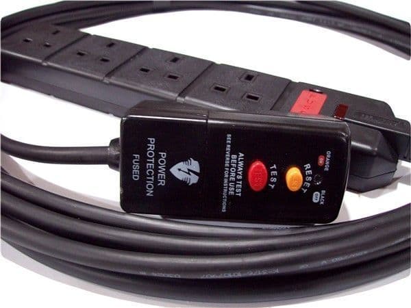 14m RCD protected 4 gang socket heavy duty extension lead