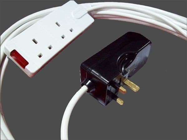 18m standard double socket extension lead with rcd protection