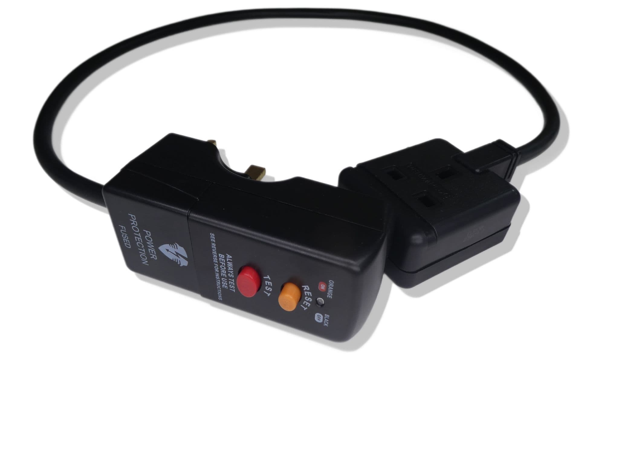 1m RCD protected single socket 13amp heavy duty extension lead