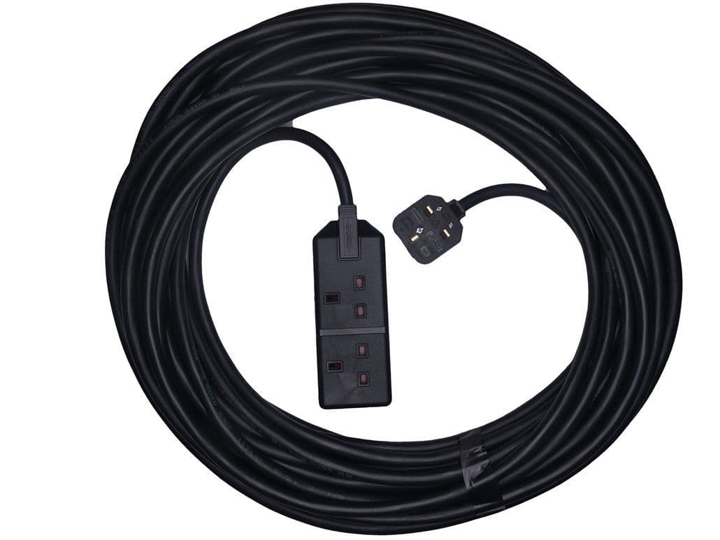 25m double socket heavy duty 13amp 25mm cable extension lead