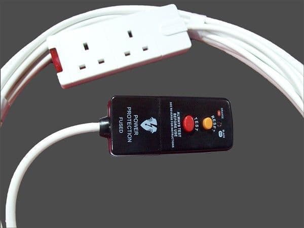 25m standard double socket extension lead with rcd protection