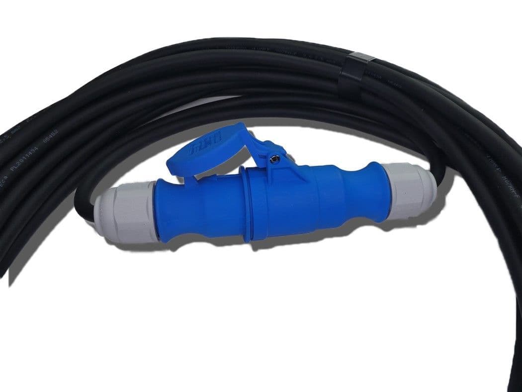2m 230v 16a extension lead 25mm H07 cable IP44 Rated