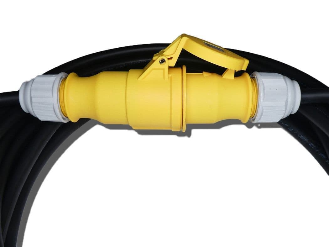 2metre tough rubber 110volt 32amp extension lead splash proof