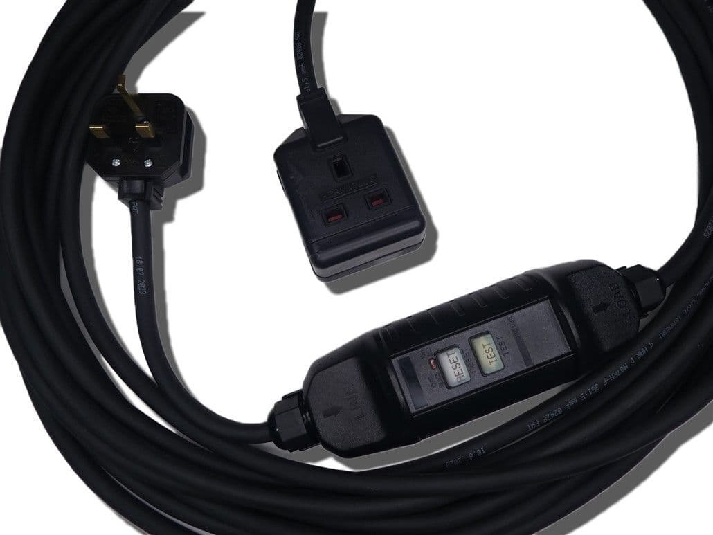 30m RCD protected single socket 13amp heavy duty 25mm cable extension lead