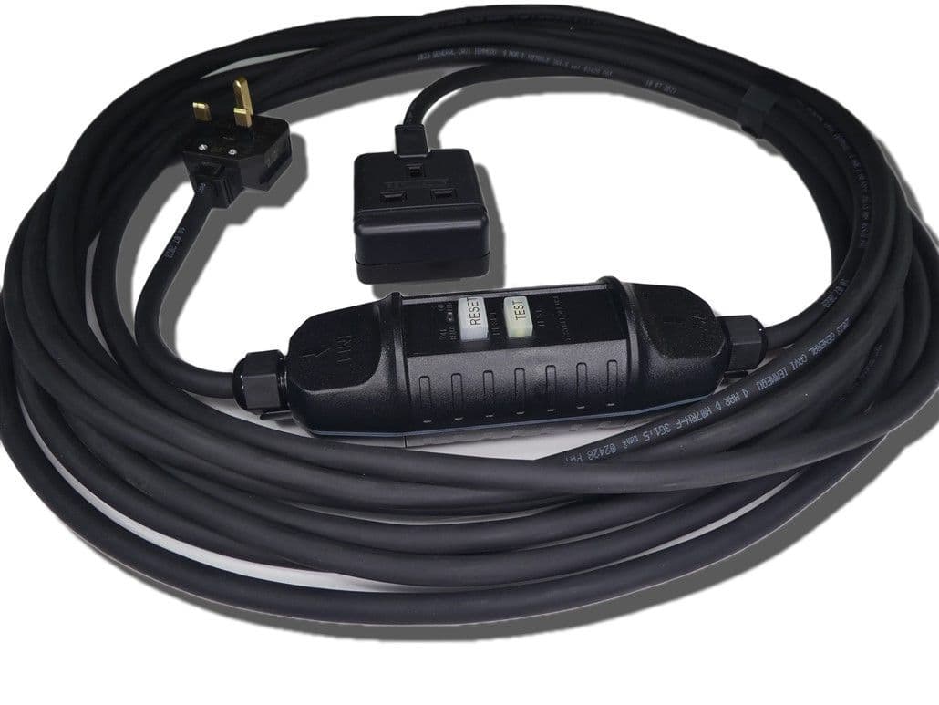 30m RCD protected single socket 13amp heavy duty 25mm cable extension lead