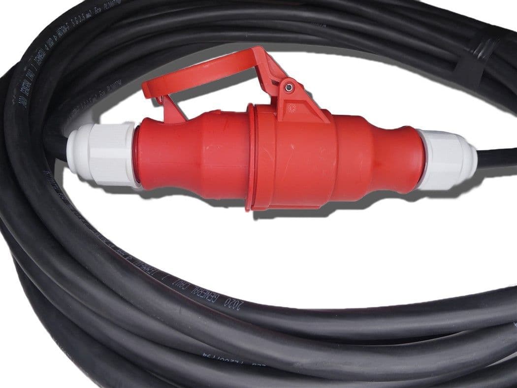 3m 400v 3 phase 5 pin 16a extension lead 25mm H07 cable IP44 Rated