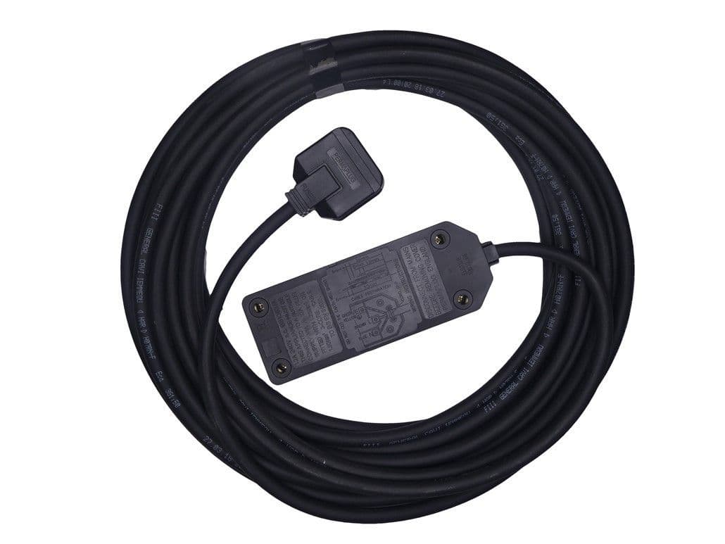 4m double socket heavy duty 13amp black extension lead