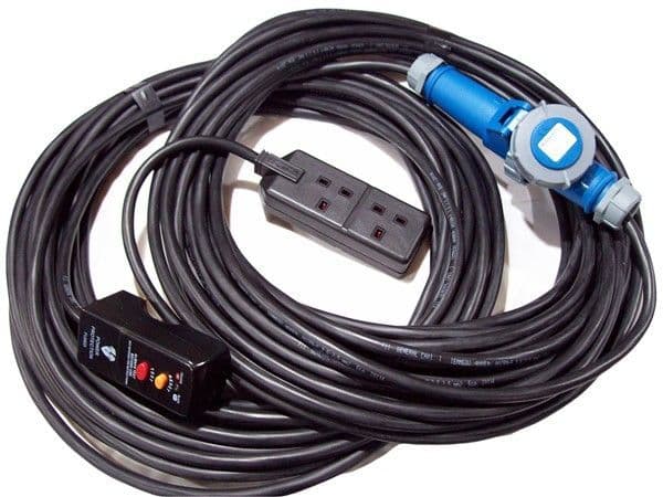 50m RCD protected double socket 13amp 25mm cable extension lead