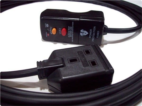 5m RCD protected single socket 13amp heavy duty extension lead