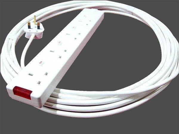 6m individually switched 4way socket extension lead