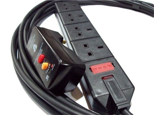 6m RCD protected 4 gang socket heavy duty extension lead
