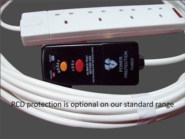 6m standard 4way socket white extension lead