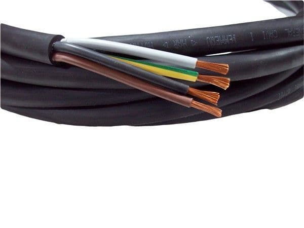 6metre cutting of 4 core 6mm H07RN-F rubber flexible cable