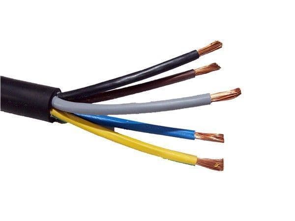 6metre cutting of 5 core 16mm H07RN-F rubber flexible cable