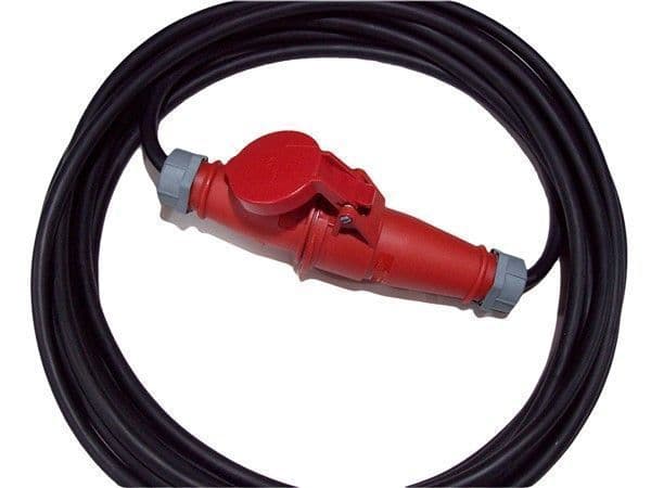 8m 400v 3 phase 4 pin 16a extension lead 25mm H07 cable IP44 Rated