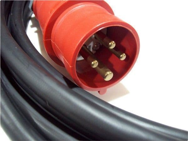 8m 400v 3 phase 4 pin 16a extension lead 25mm H07 cable IP44 Rated