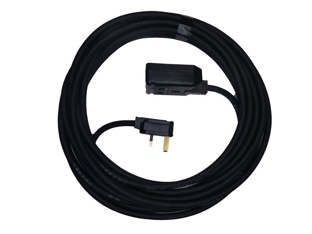 8m single socket heavy duty 13amp black extension lead