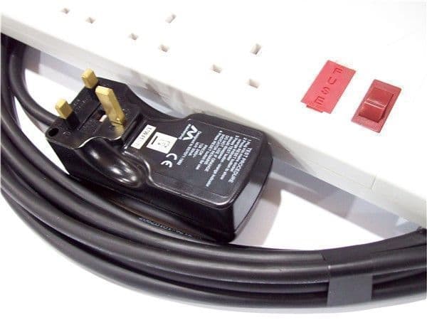 8m six way RCD protected heavy duty extension lead